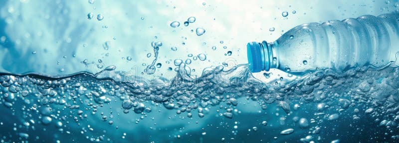Floating Bottle of Water in the Ocean Stock Photo - Image of aqua ...