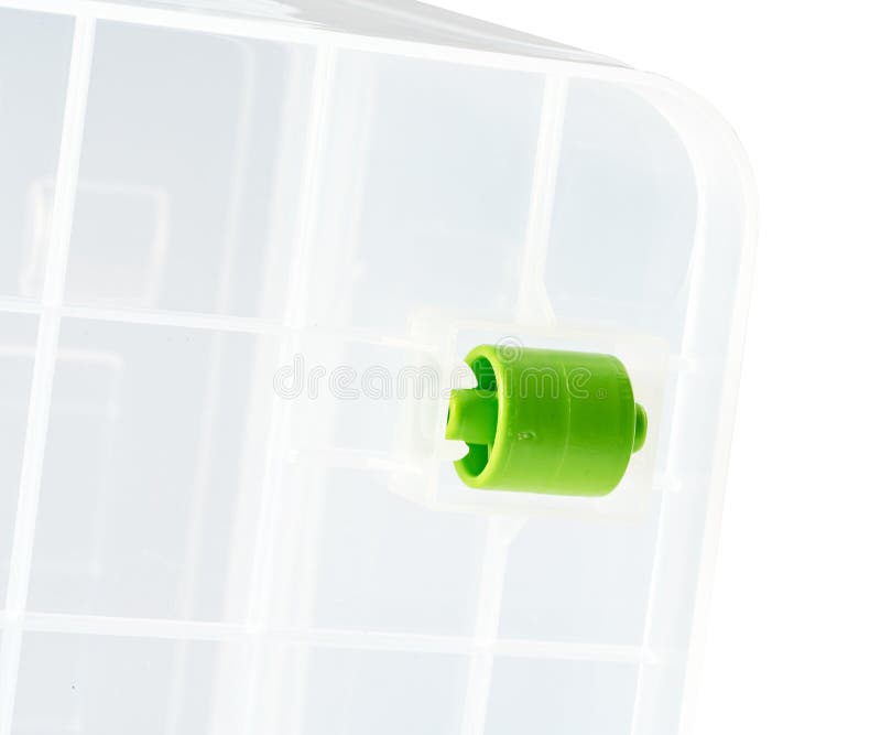 Transparent Plastic Box Isolated on White Background. Stock Photo ...