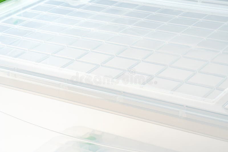 Transparent Plastic Box Isolated on White Background. Stock Image ...