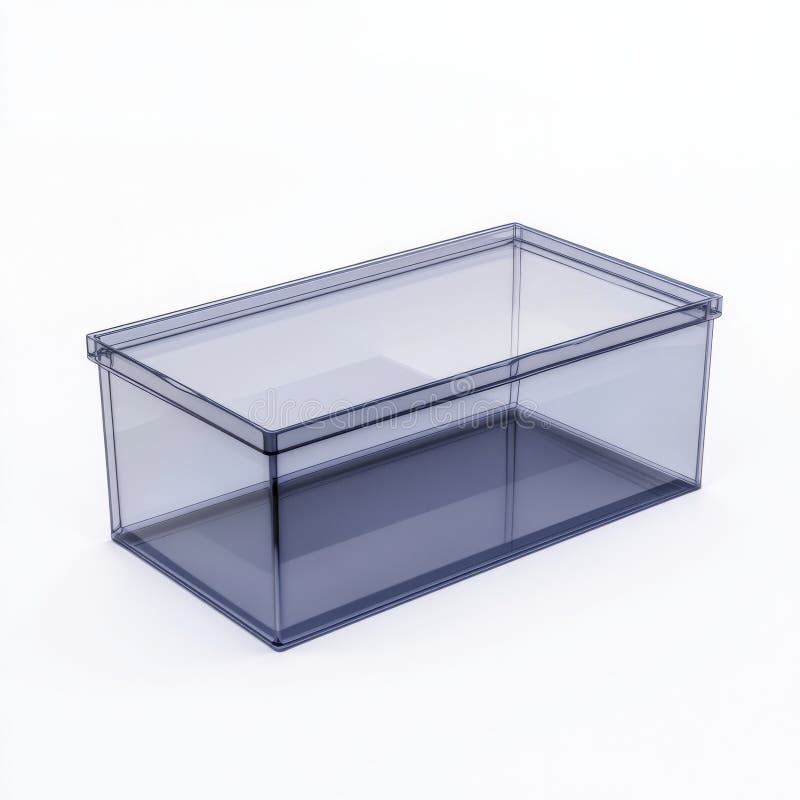 Transparent Plastic Box with Lid Isolated on White Background Stock ...