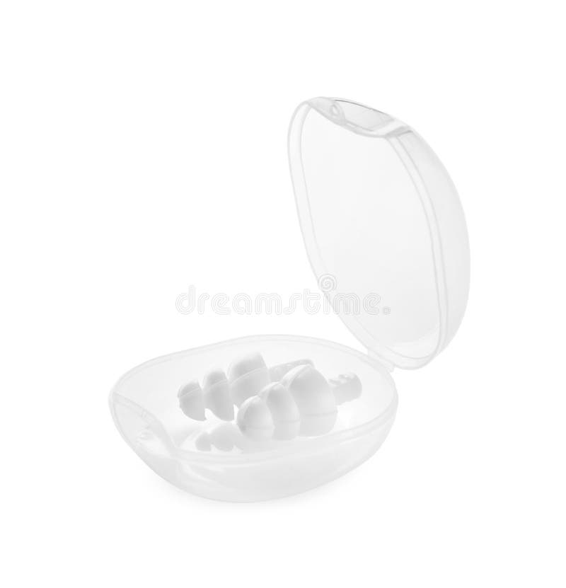 Transparent Plastic Case with Ear Plugs Isolated on White Stock Image ...
