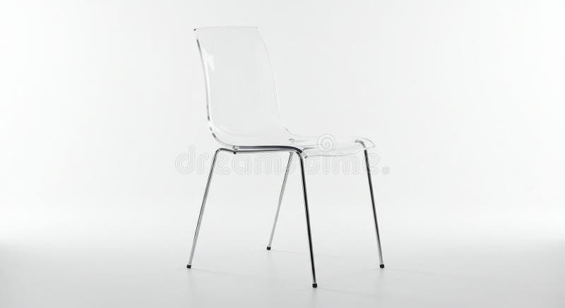 Transparent Plastic Chair with a Sleek, Modern Design Features a Curved ...