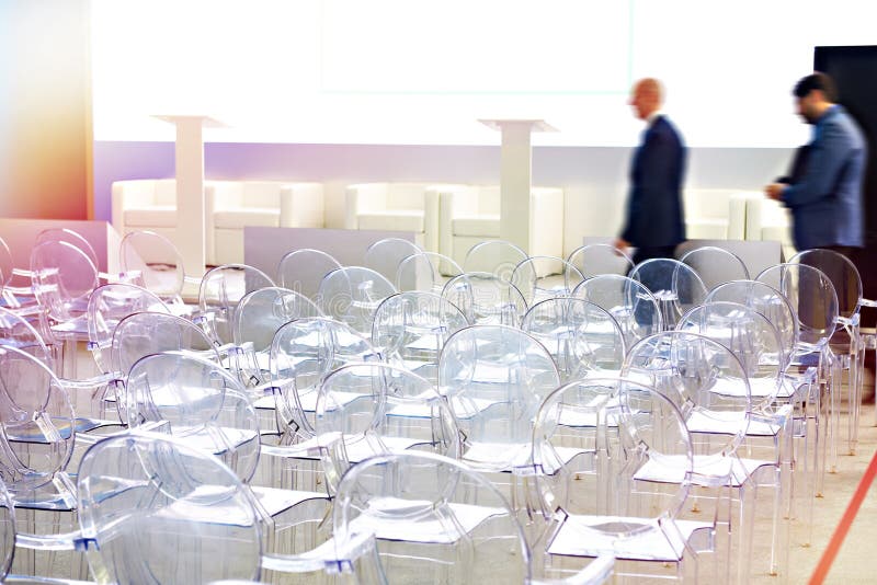 Transparent Plastic Chairs in Conference Room Stock Image - Image of ...