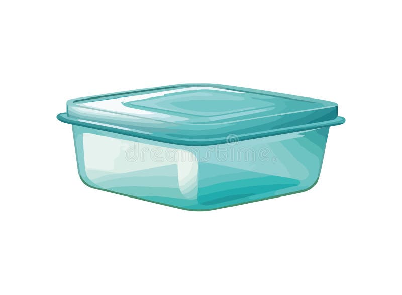 Transparent Plastic Container Blue Stock Vector - Illustration of ...
