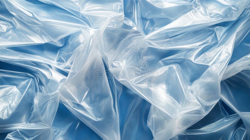 Transparent Plastic Draped Over Blue Surface Stock Illustration ...