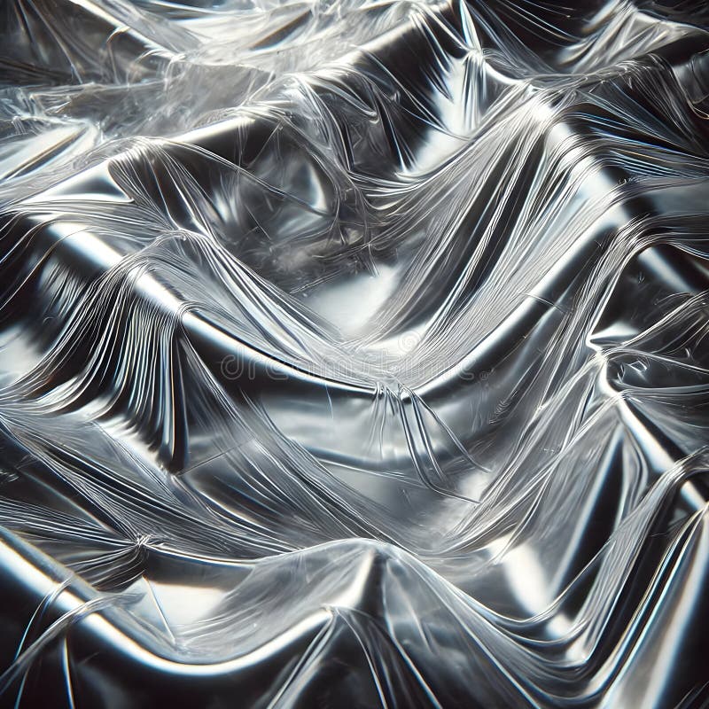 Transparent Plastic Film Creating Wavy Pattern on Reflective Surface ...