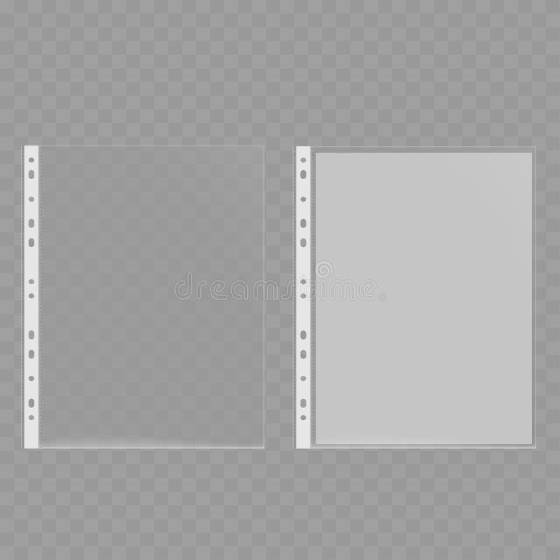 Transparent Plastic Folder Pages with Holes. Vector Stock Vector ...