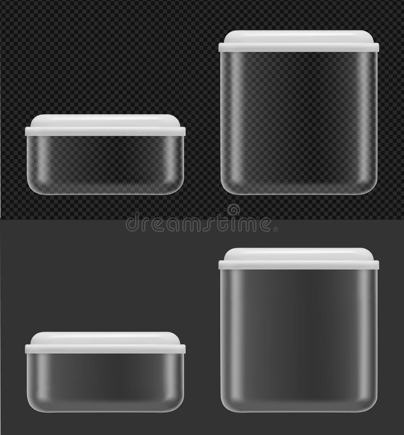 Transparent Plastic or Glass Food Container with White Lid Stock Vector ...