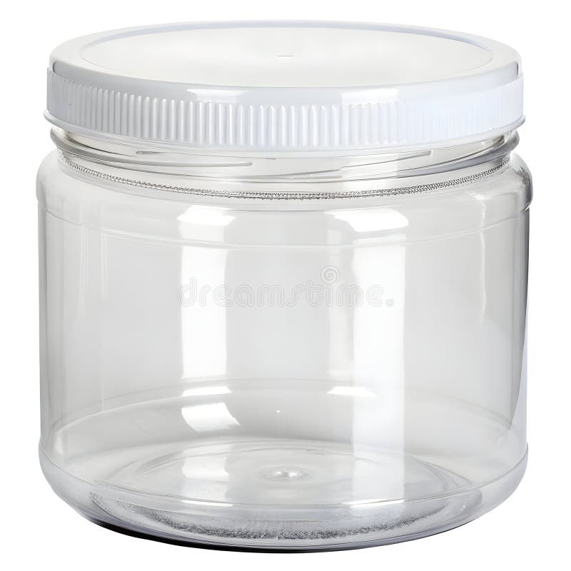 Transparent Plastic Jar with Lid Stock Illustration - Illustration of ...