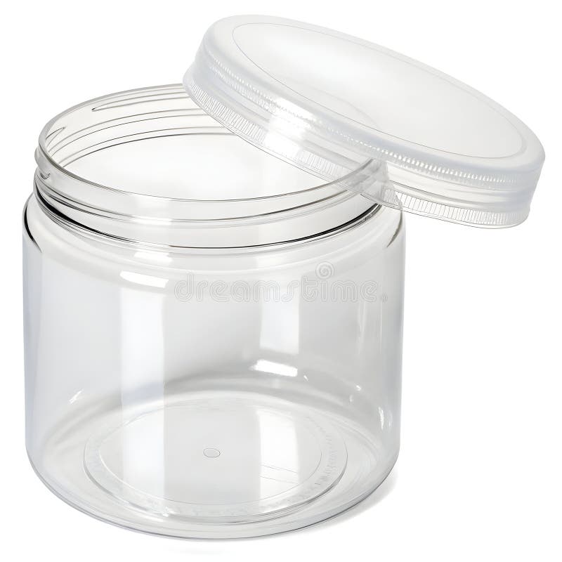 Transparent Plastic Jar with Lid Stock Illustration - Illustration of ...