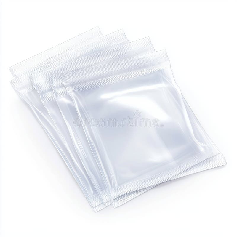 Transparent Plastic Packaging Bags Mockup Design Studio 3d Poly Clear ...