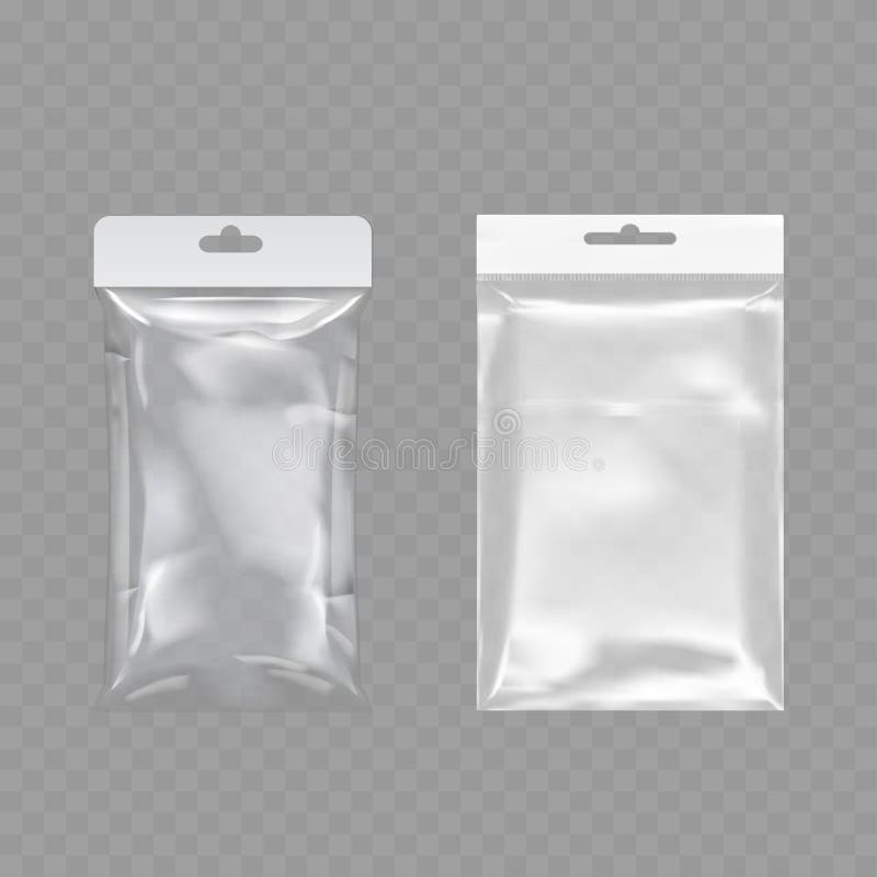 Transparent Plastic Packaging Mockup Set Vector Stock Vector ...