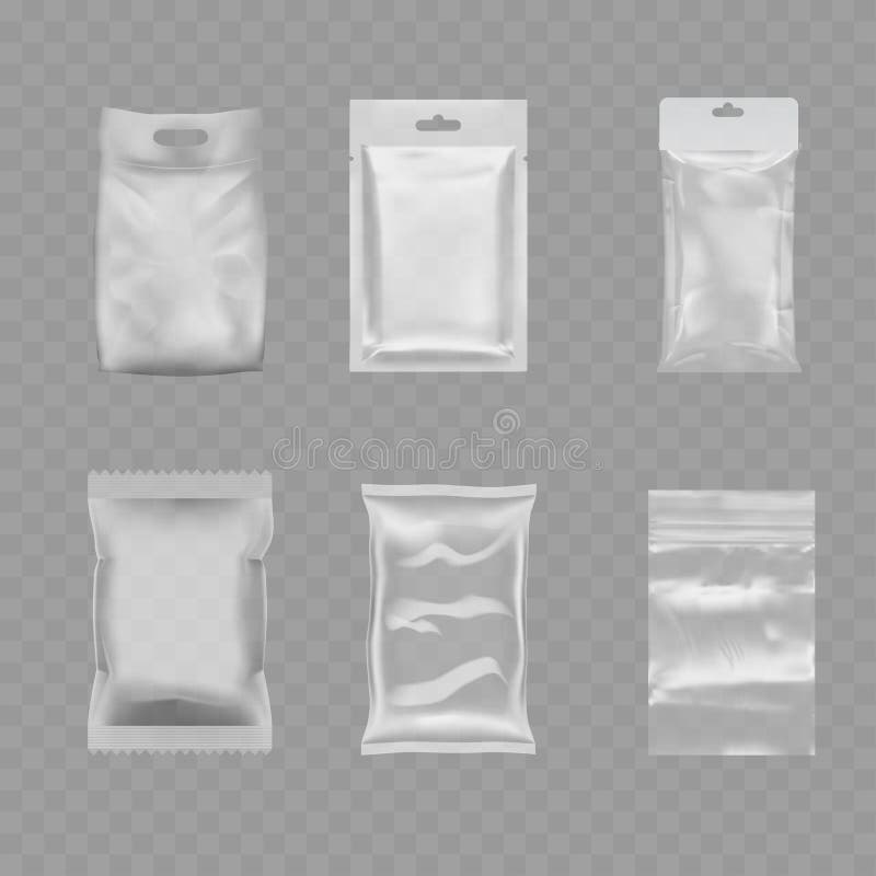 Transparent Plastic Packaging Mockup Set Vector Stock Vector ...