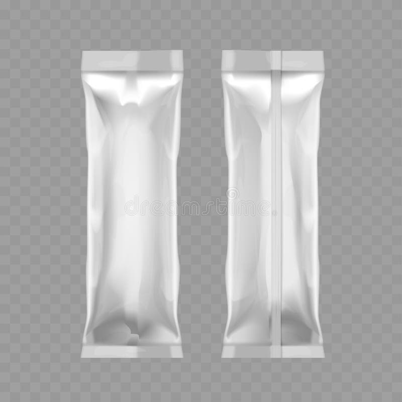 Transparent Plastic Packaging Mockup with Zip Lock Vector Stock ...