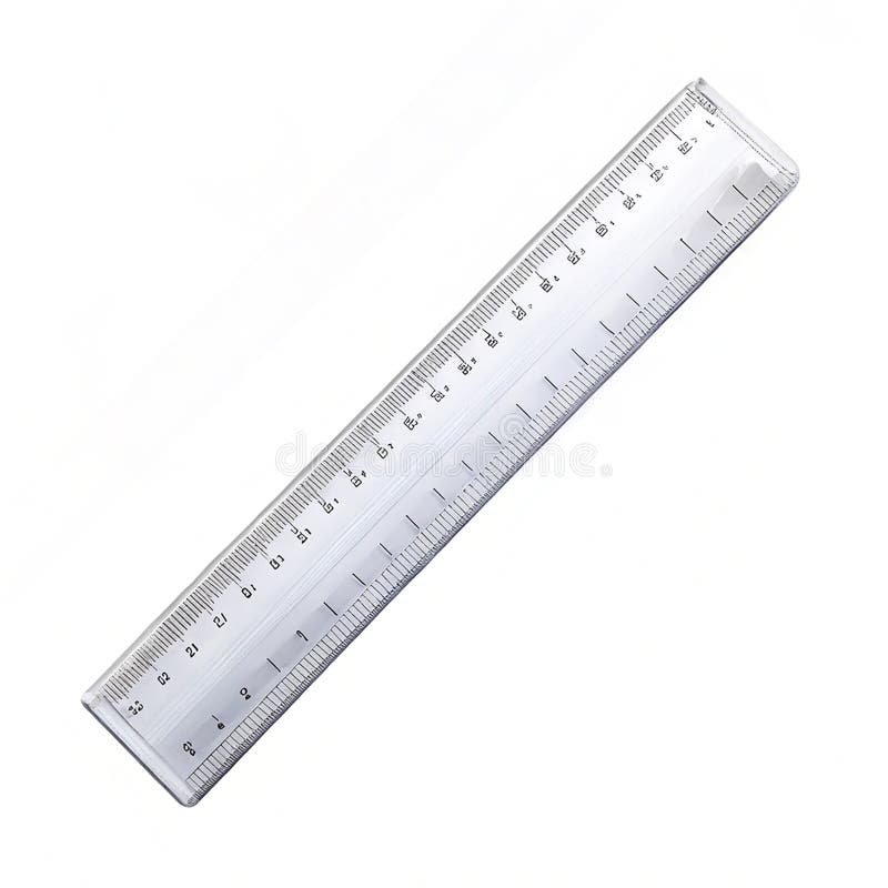 Transparent Plastic Ruler on White Background Stock Illustration ...