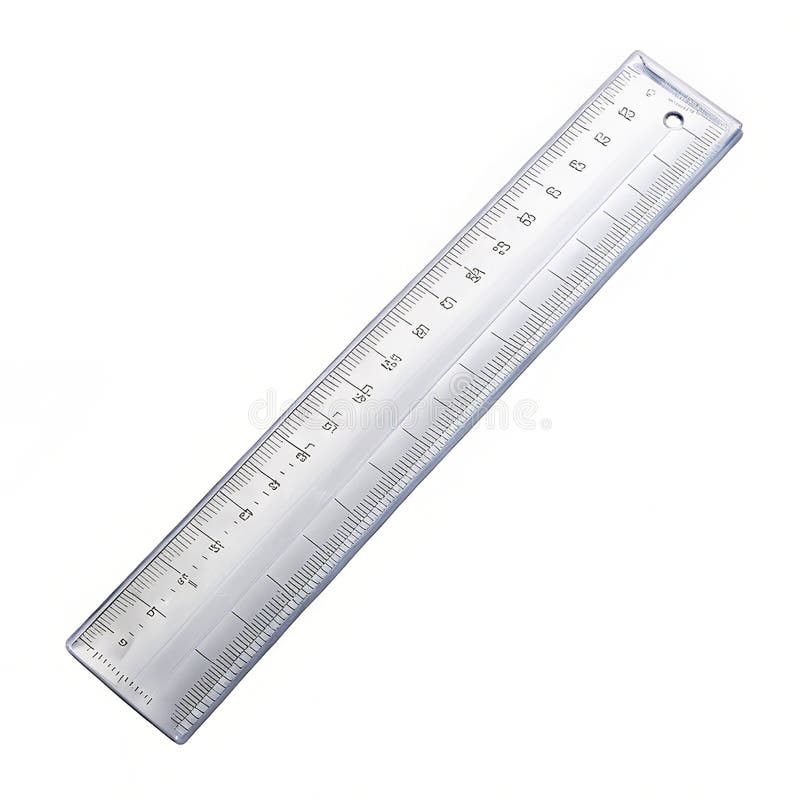 Transparent Plastic Ruler on White Background Stock Illustration ...
