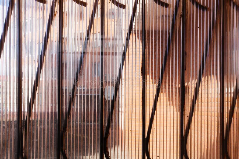 Transparent Plastic Wall and Metal Grid Stock Photo - Image of plastic ...