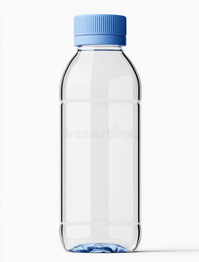 Transparent Plastic Water Bottle with Blue Cap Stock Illustration ...
