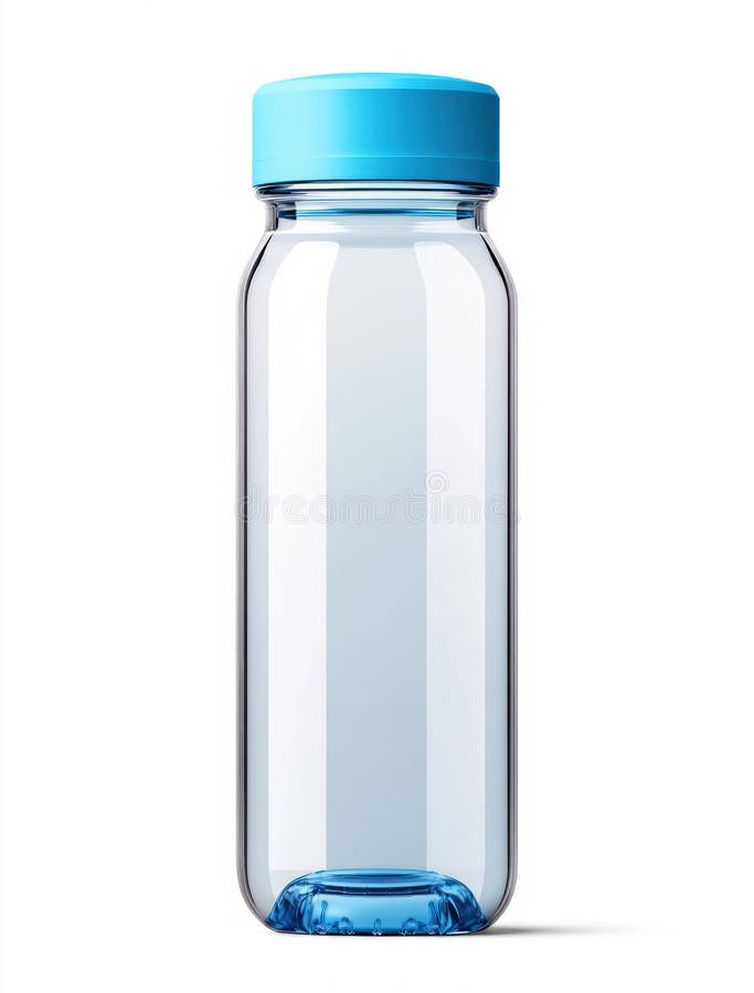 Transparent Plastic Water Bottle with Blue Cap Stock Illustration ...