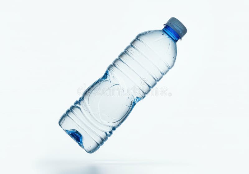 A Transparent Plastic Water Bottle Floating Horizontally, on a Solid ...