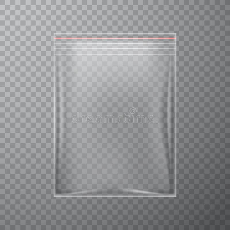 Transparent Plastic Zip Package Stock Vector - Illustration of design ...