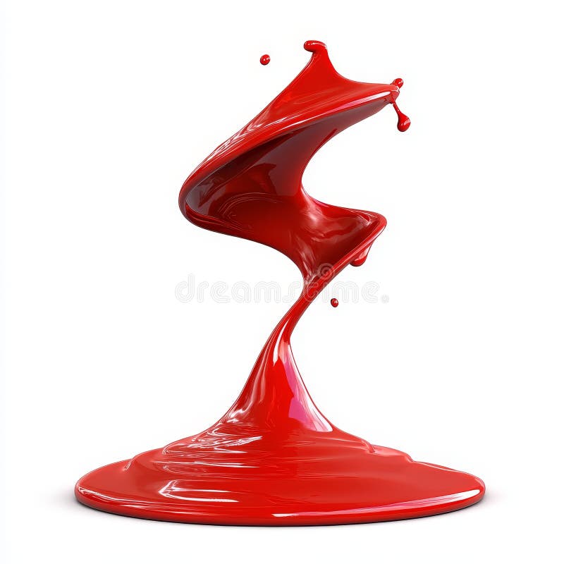 A Transparent PNG File with a Floating Spill of Red Liquid. Stock Image ...
