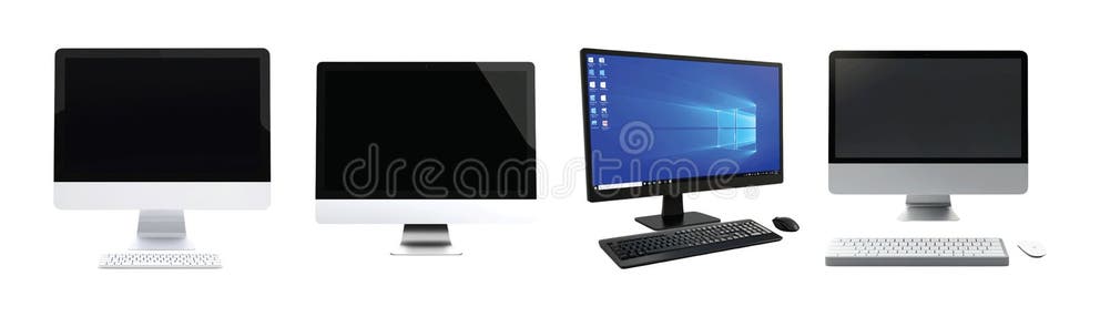 Transparent or PNG Image of All in One Computer with LCD Pack Stock ...