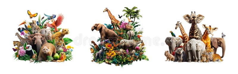 Transparent or PNG Image of Animal Forest Theme Pack Stock Illustration ...