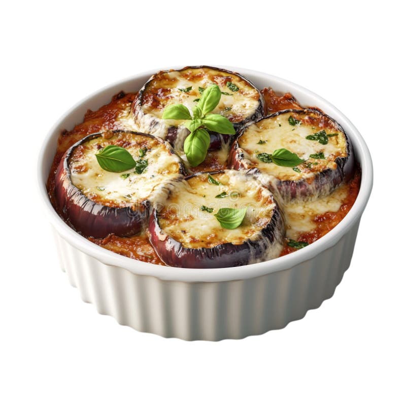 Transparent or PNG Image of Baked Eggplant Parmesan Stock Illustration ...