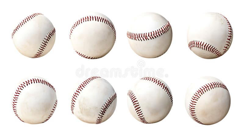 Transparent or PNG Image of Baseballs with Red Stitching Stock ...