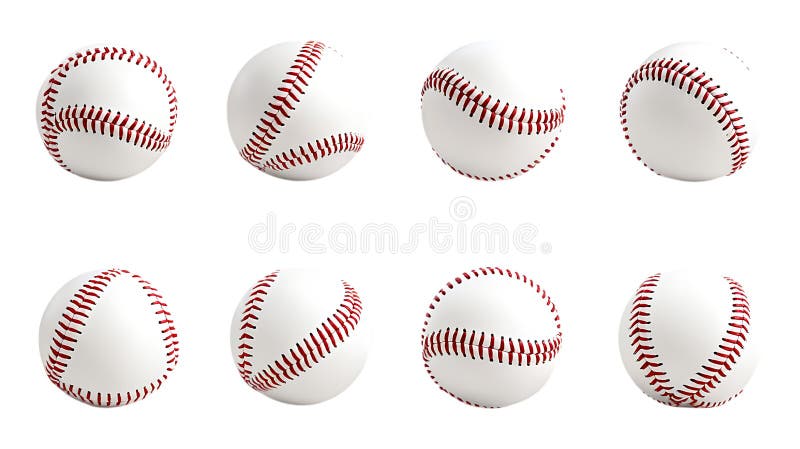 Transparent or PNG Image of Baseballs with Red Stitching Stock ...