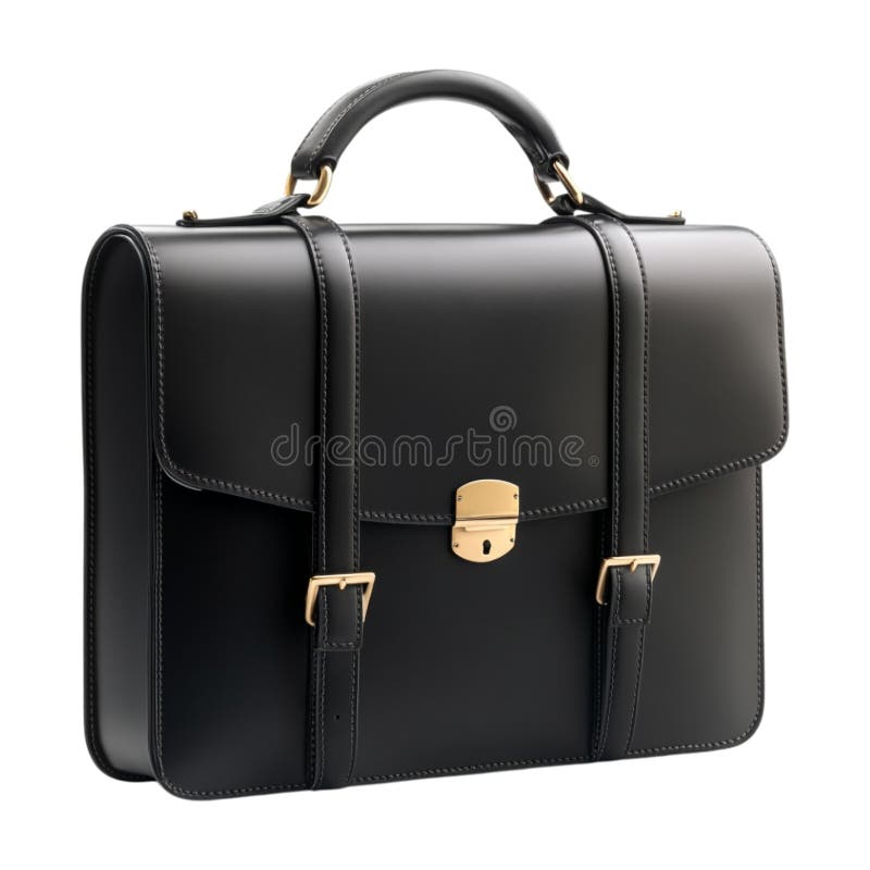 Transparent or PNG Image of a Black Leather Briefcase Stock ...