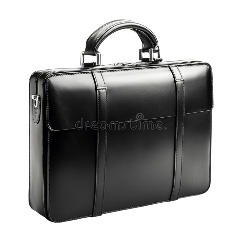 Transparent or PNG Image of a Black Leather Briefcase Stock ...