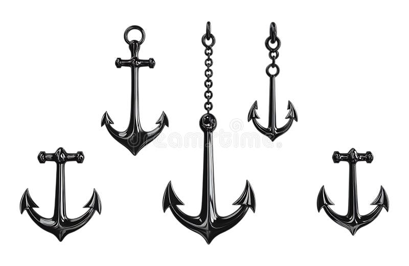 Black Stylized Anchors Stock Illustrations – 130 Black Stylized Anchors ...