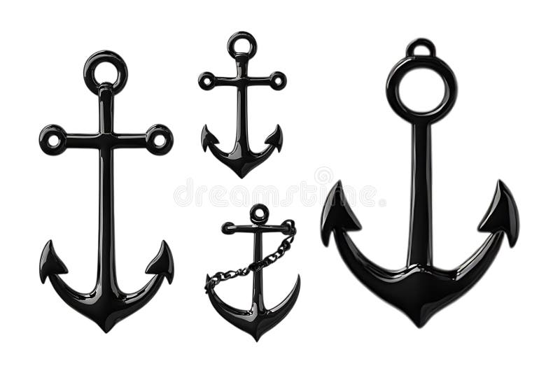 Black Stylized Anchors Stock Illustrations – 130 Black Stylized Anchors ...