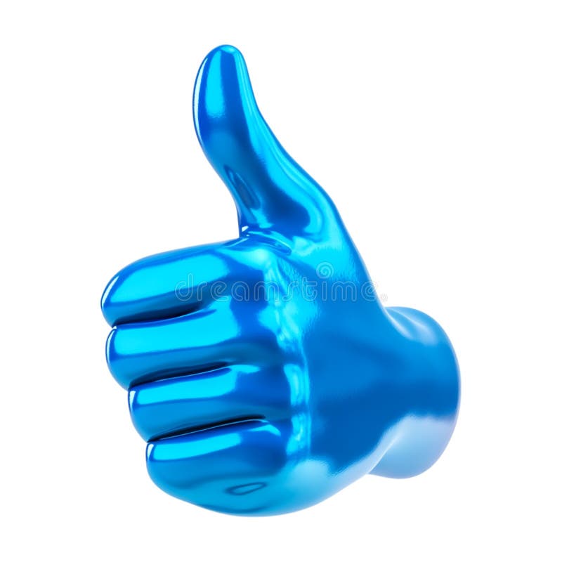 Transparent or PNG Image of a Blue Hand Giving a Thumbs Up Stock ...