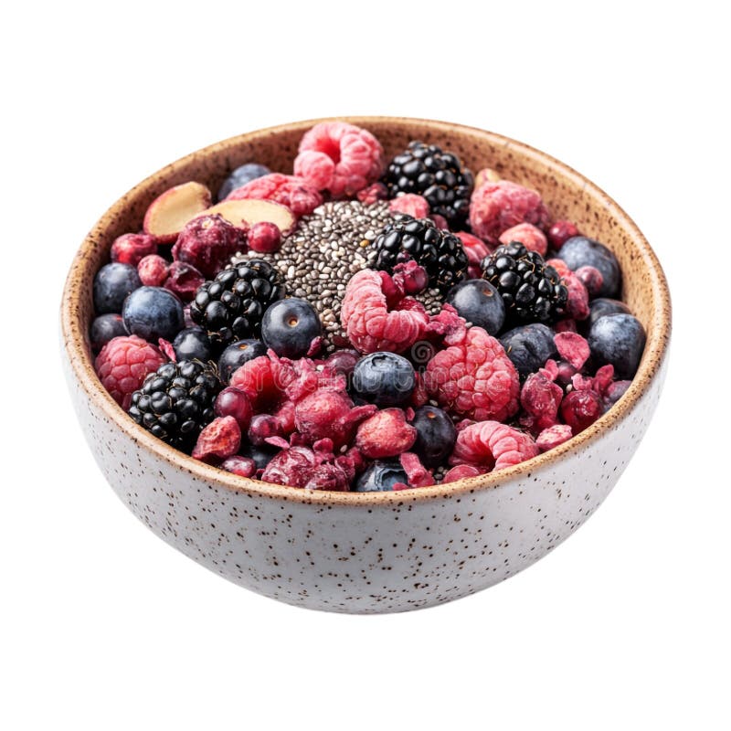 Transparent or PNG Image of a Bowl of Mixed Berries Stock Illustration ...