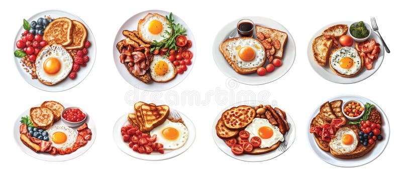Transparent or PNG Image of Breakfast Platter with Eggs and Other Items ...