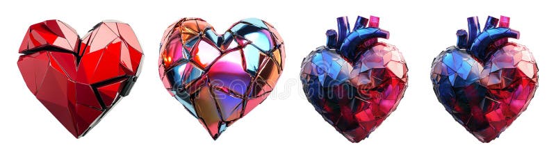 Transparent or PNG Image of Broken Metallic Heart Pack Stock ...