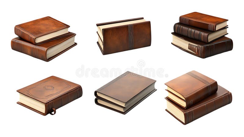 Transparent or PNG Image of Brown Leather Journals with Thick Pages ...