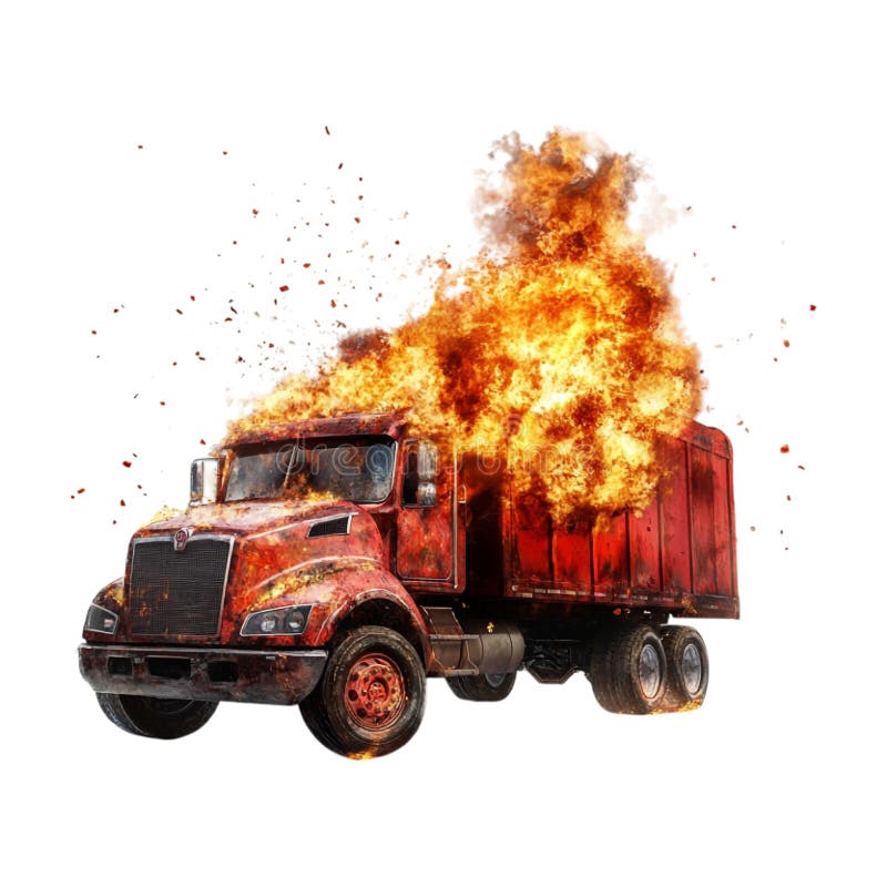 Transparent or PNG Image of Burning Truck Stock Illustration ...