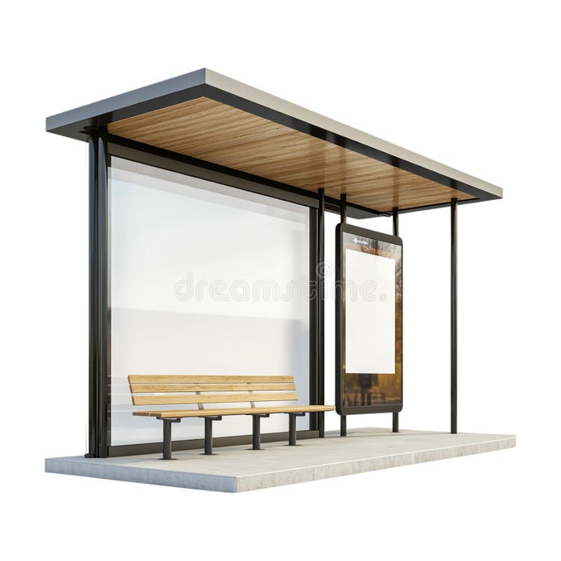 Transparent or PNG Image of a Bus Stop Shelter Stock Illustration ...