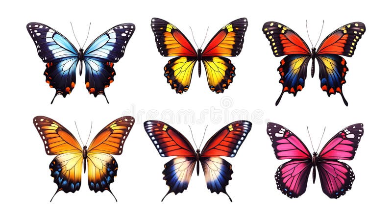 Transparent or PNG Image of Butterfly Illustrations with Unique ...
