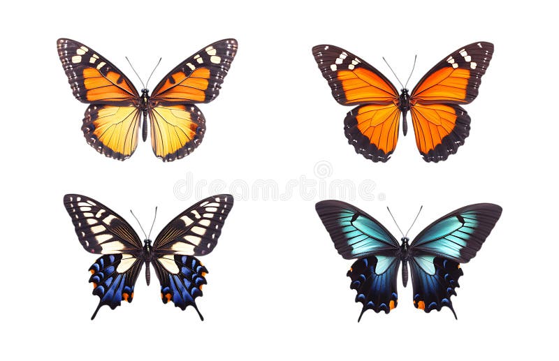 Transparent or PNG Image of Butterfly Illustrations with Unique ...