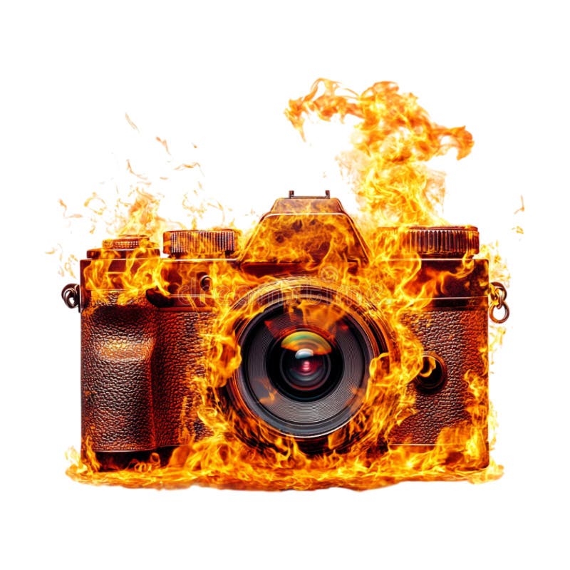 Transparent or PNG Image of a Camera on Fire Stock Illustration ...