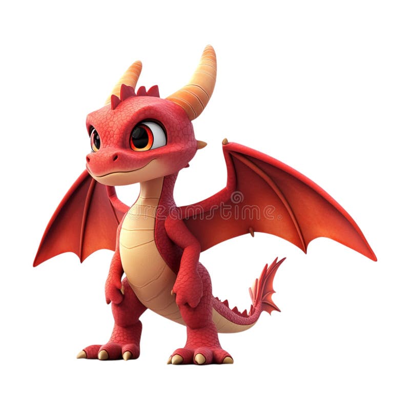 Transparent or PNG Image of a Cartoon Red Dragon Stock Illustration ...