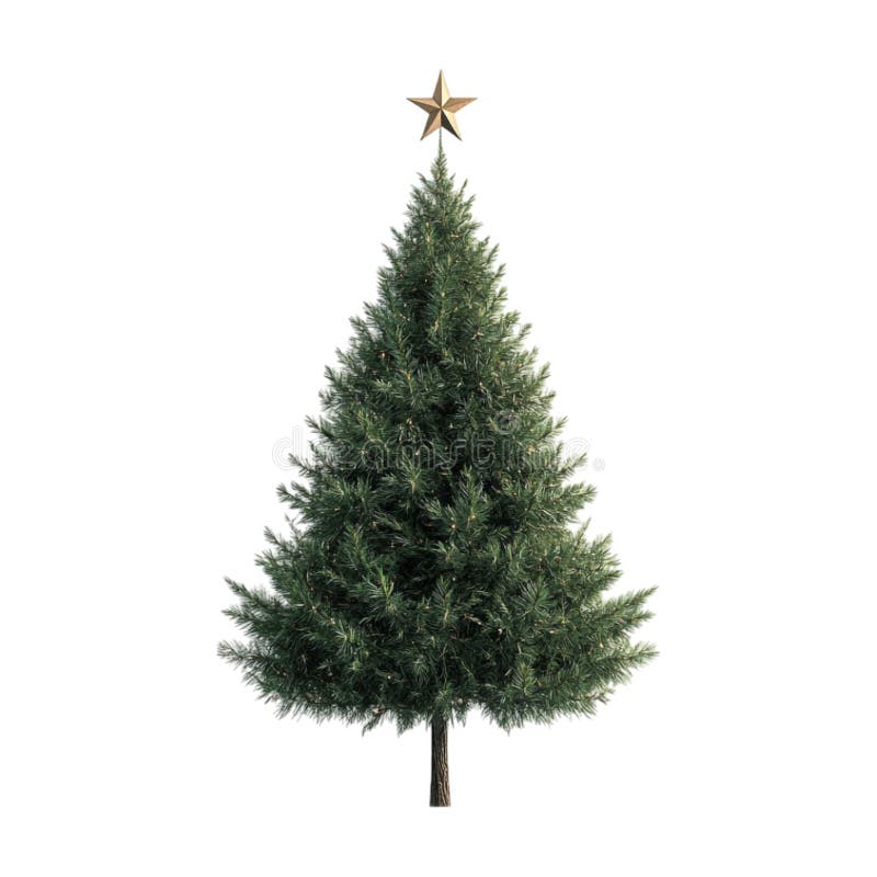 Transparent or PNG Image of Christmas Tree with Star on it Stock ...