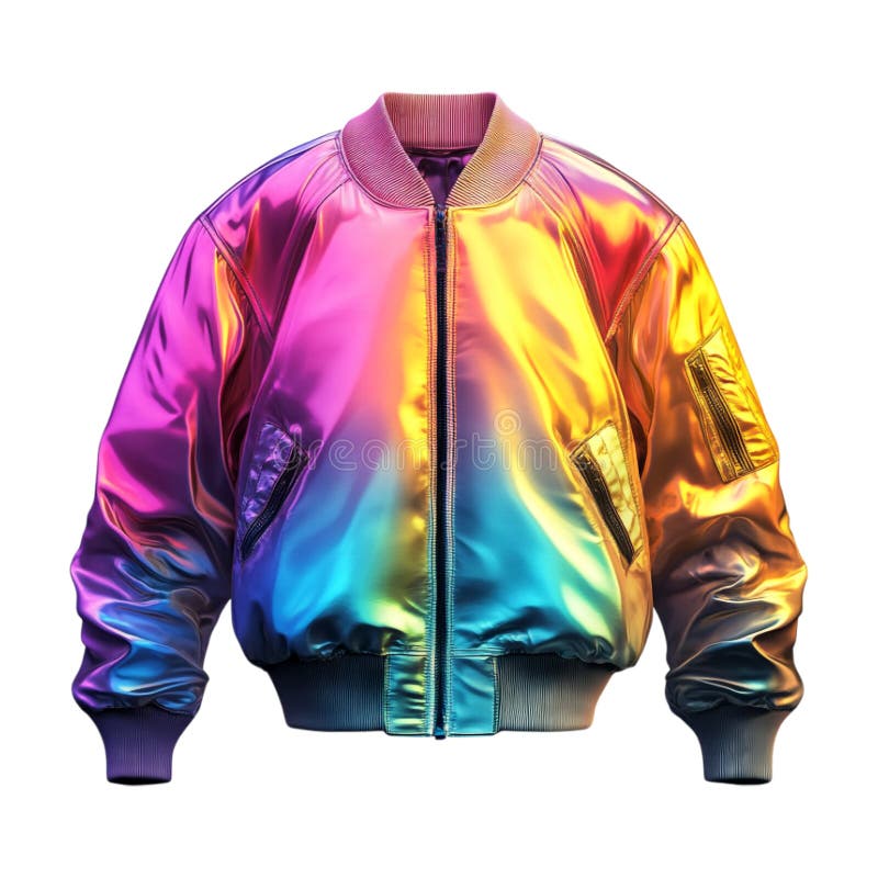Transparent or PNG Image of a Colorful Bomber Jacket Stock Illustration ...