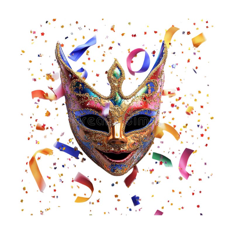 Transparent or PNG Image of Colorful Carnival Mask Stock Illustration ...