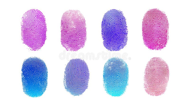 Transparent or PNG Image of Colorful Fingerprint Illustrations with ...